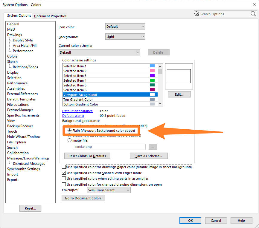 SOLIDWORKS Tips: How to Change Your SOLIDWORKS Background Colour