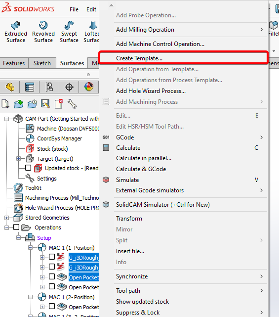 Manufacturing: How to Create Templates in SolidCAM
