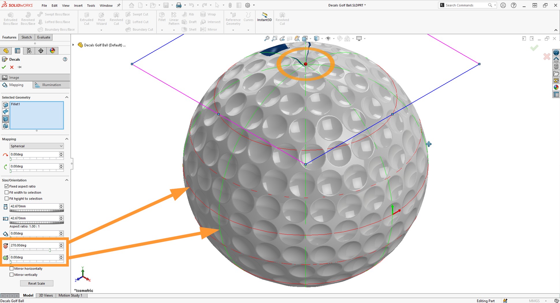 How to Add Decals to Spheres in SOLIDWORKS