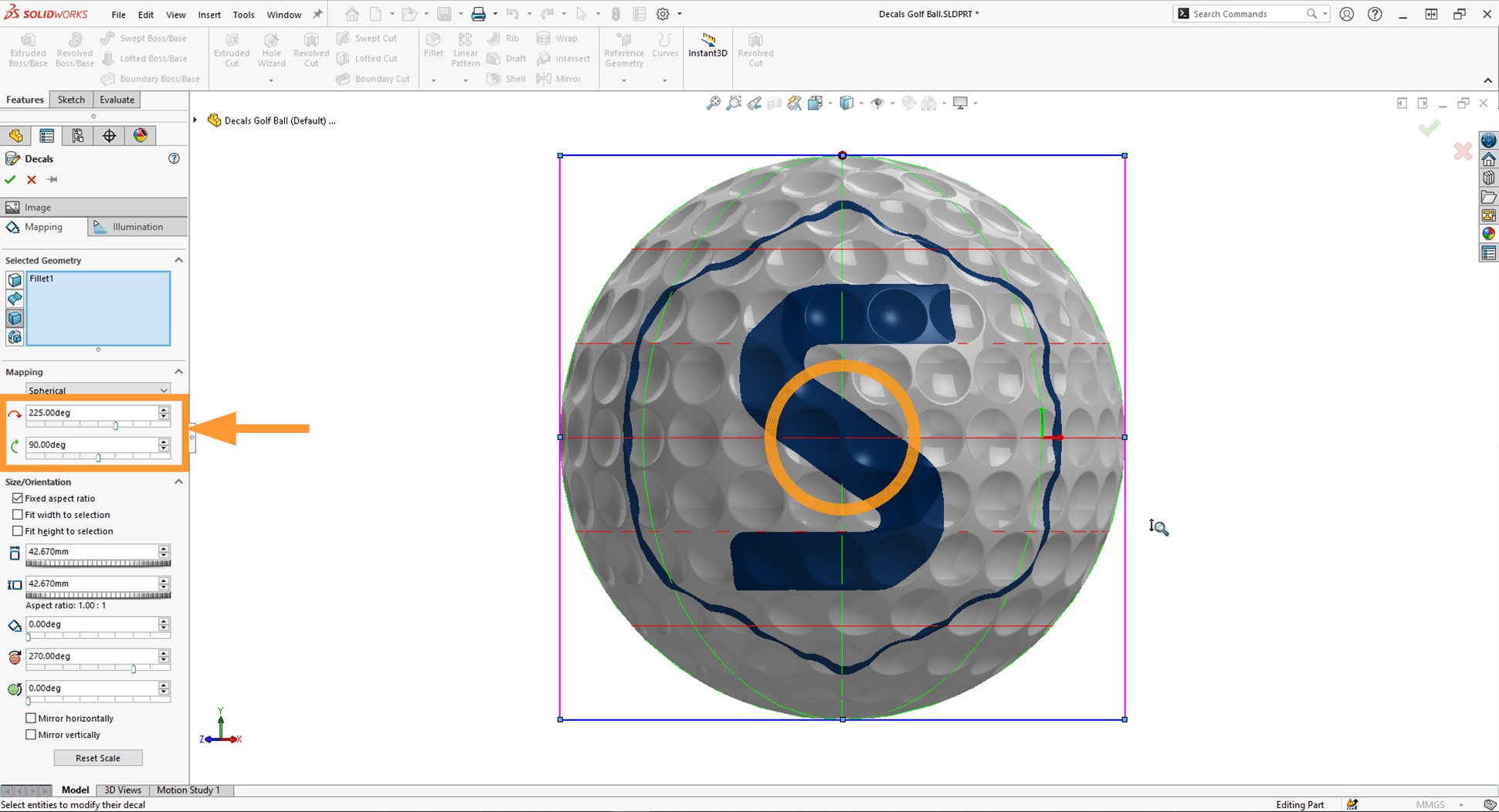 How to Add Decals to Spheres in SOLIDWORKS