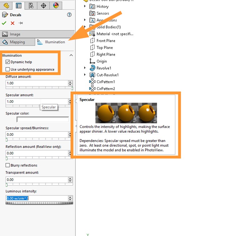 How to Add Decals to Spheres in SOLIDWORKS