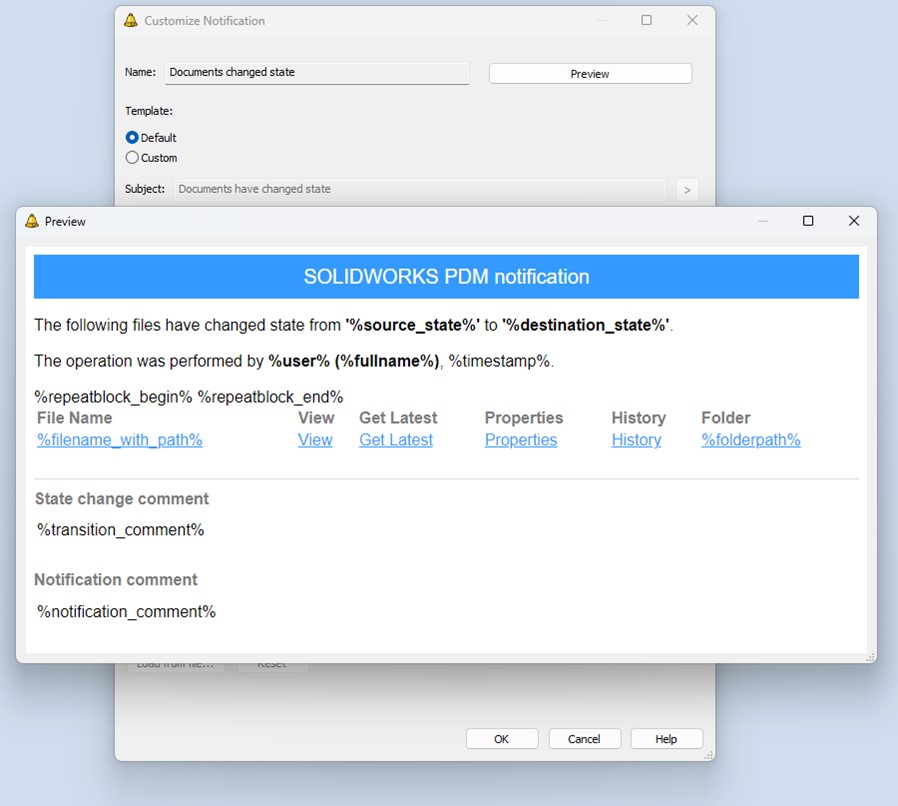 Data Management: How to Customise Notification Templates in SOLIDWORKS