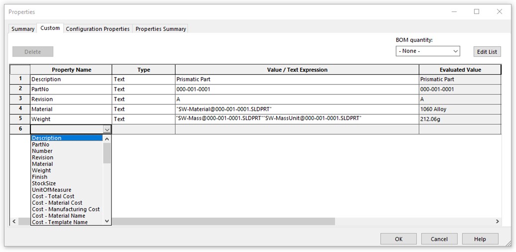 4 Ways to Add Custom Properties in SOLIDWORKS
