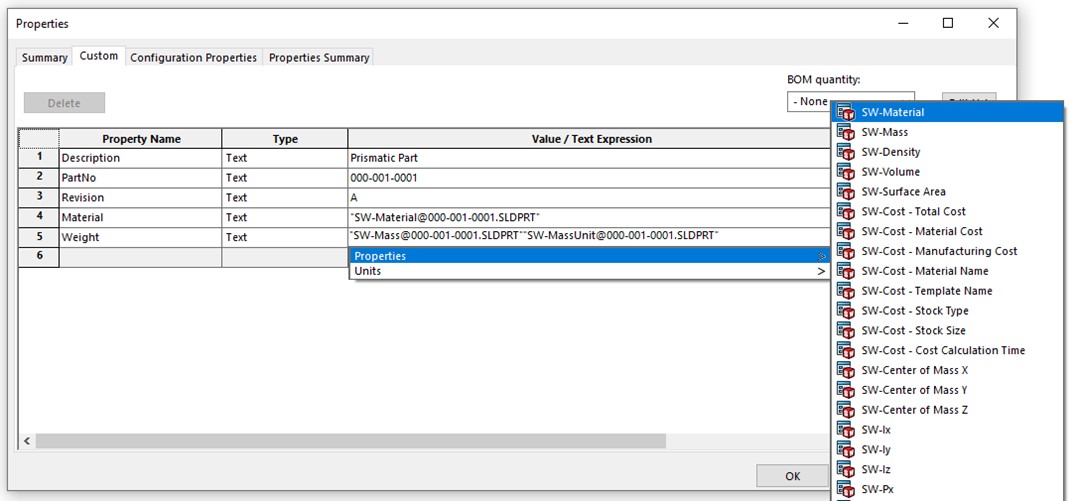 4 Ways to Add Custom Properties in SOLIDWORKS